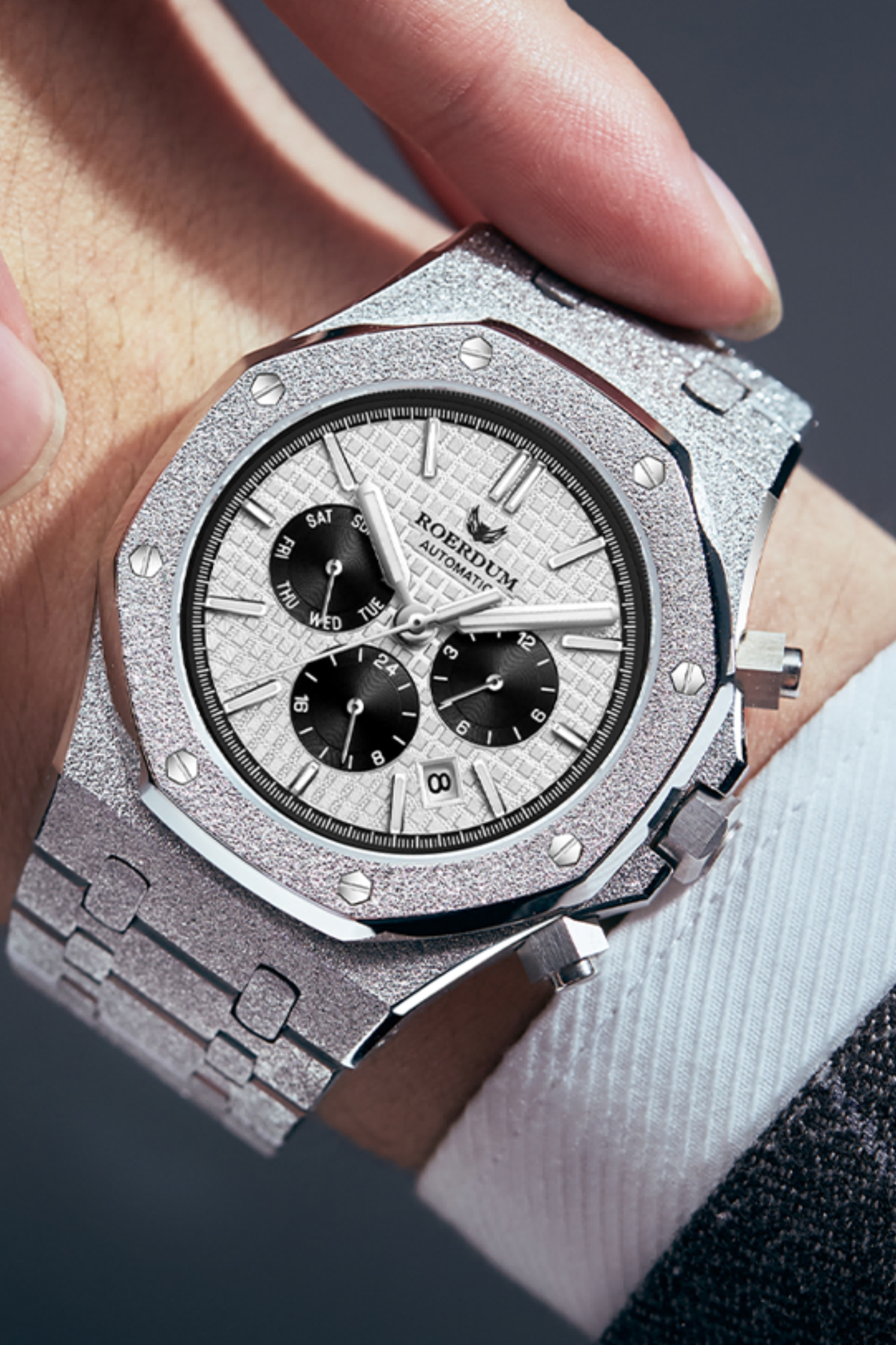 Frosted Oak | Silver Fully Automatic Watch| A Roerdum Edition – Zivanche